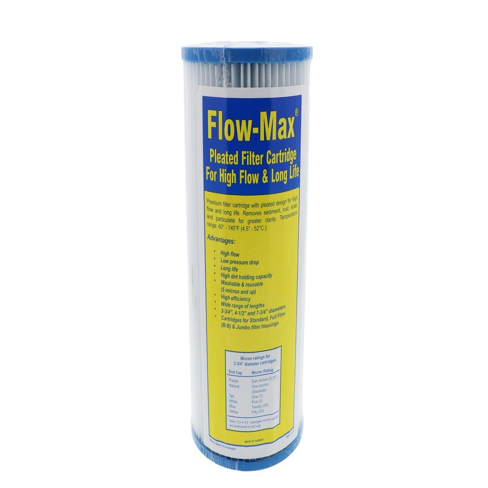 10" × 4-1/2" BB Flow-Max Pleated - 50 Mic Filter – North American Rain ...