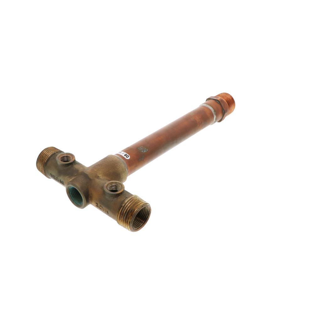 Brass Tank Cross 1" x 3/4" x 10" w/ 2 Taps – North American Rain Systems